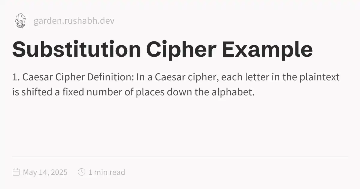 Substitution Cipher Example