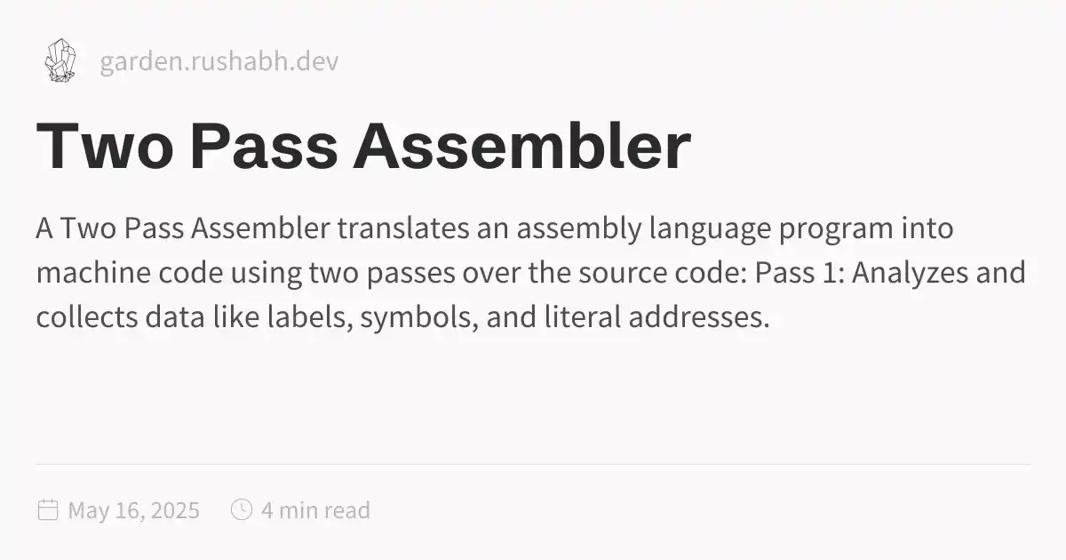 Two Pass Assembler