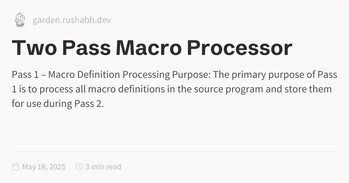 Two Pass Macro Processor
