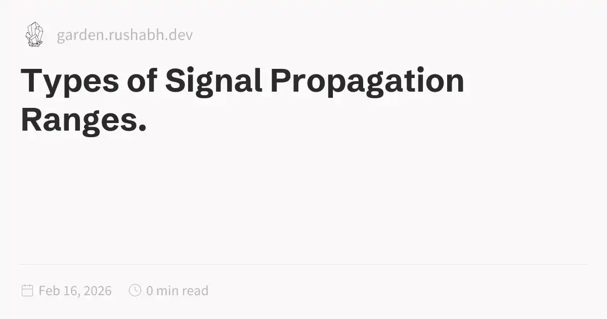 Types of Signal Propagation Ranges.